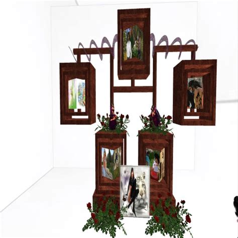 Second Life Marketplace Tinks Rotating Photo Display With Flowers Li