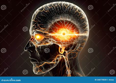 Futuristic Human Brain Machine Artificial Intelligence Brain Explotion Generative Ai Stock