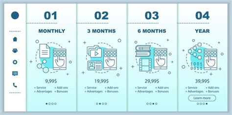 Premium Vector Online Data Storage Onboarding Mobile App Screens With Service Prices