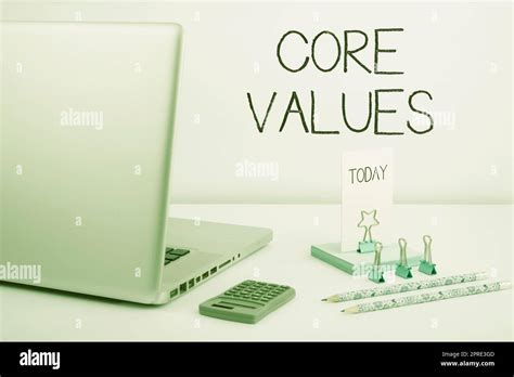Conceptual Caption Core Values Business Showcase Principles Which
