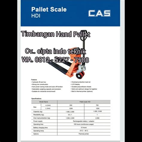 Jual Hand Pallet Timbangan 2 Ton Service Tera Surabaya Cipta Indo