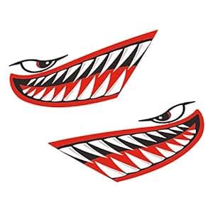 MagiDeal pcs Autocollants Dents De Requin Décor Fantaisie Pièce Auto adhésif Pour Kayak Bateau