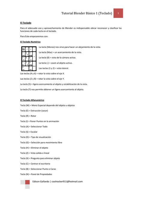 Teclado Y Comandos En Blender Coolrocker911 Edison Gallardo