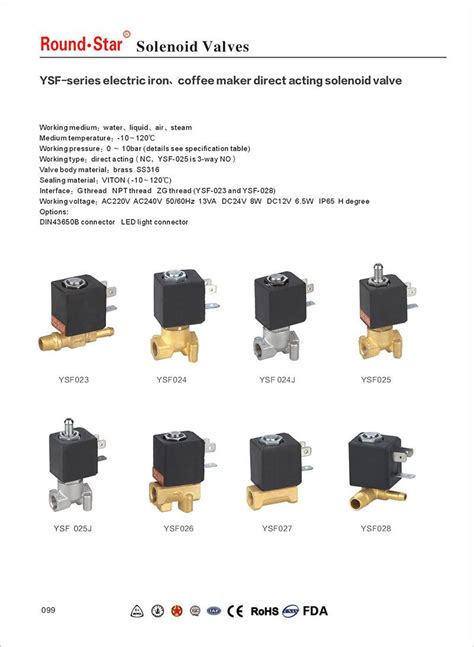 Ysf модел кафе машина електрически железен електромагнитен клапан кафе машина електромагнитен
