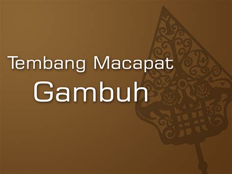 Contoh Tembang Macapat Gambuh Beserta Artinya