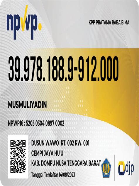 Contoh Npwp Pdf