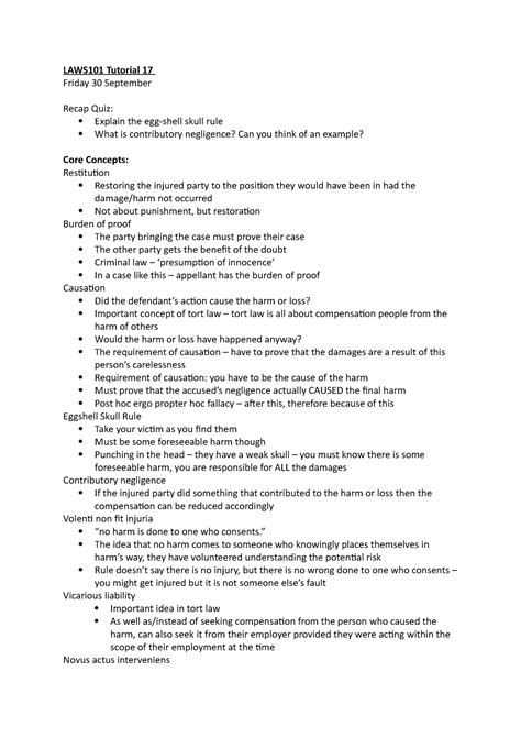 Laws101 Tutorial 17 Law Tutorial 17 Information Laws101 Tutorial 17