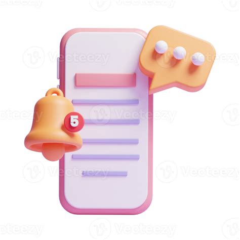 3d Notification Bell Icon With Push Bubble Speech Notification Icon Or