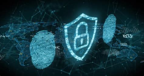 Image Of Online Security Padlock Biometric Fingerprints Data