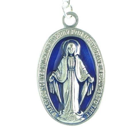 Medaglia Miracolosa Smaltata Blu Mm Gioielli Spirituali
