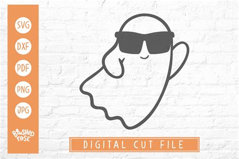Cool Ghost Svg Funny Halloween Ghost Graphic By Brushed Rose