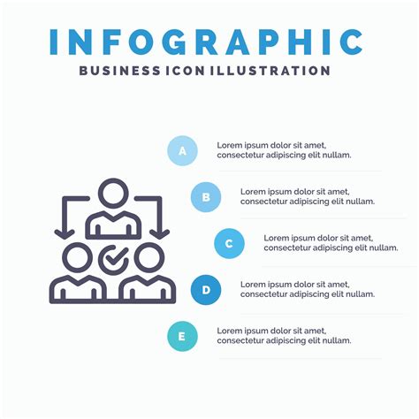 Assignment Delegate Delegating Distribution Line Icon With 5 Steps Presentation Infographics