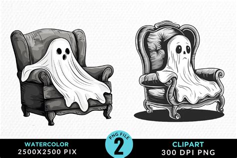 Watercolor Halloween Ghost Clipart Png Graphic By Regulrcrative