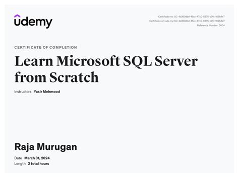 Completed Learn Microsoft Sql Server From Scratch Course Raja M