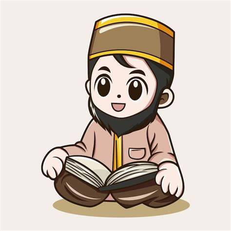 Premium Vector Cartoon Islamic Character Illustration Of Learn