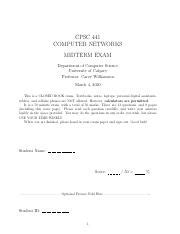 Midterm Pdf CPSC COMPUTER NETWORKS MIDTERM EXAM Department Of Computer Science University
