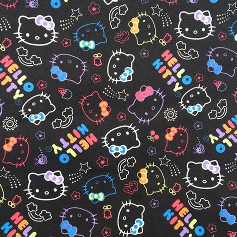 Tela Hello Kitty Tela De Lona Sólida Tela De Lona De Algodón Etsy