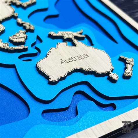 Мапа світу з дерева картина 3d рельєфна карта від виробника 3dbrt