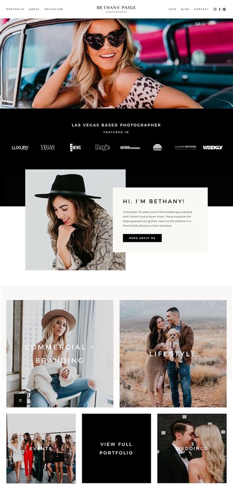 Best Photography Websites Built On Squarespace With Examples Paige