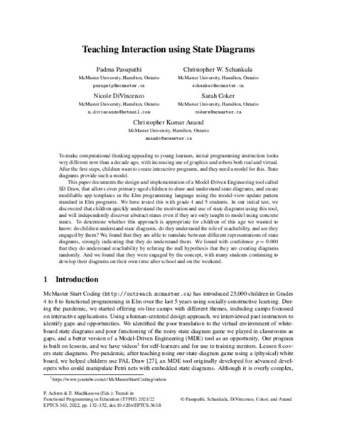 Pdf Teaching Interaction Using State Diagrams