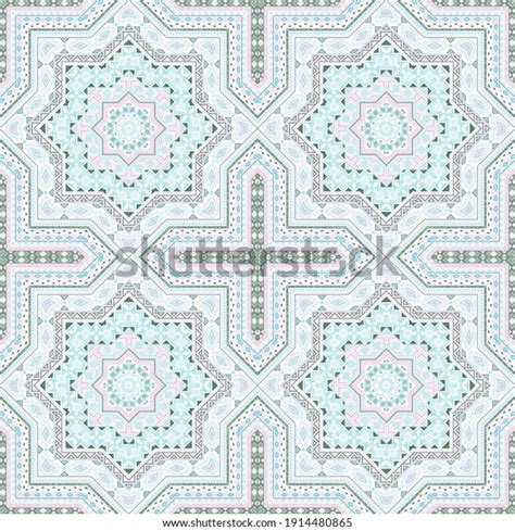 Linear Moroccan Zellige Tile Seamless Rapport Stock Vector Royalty