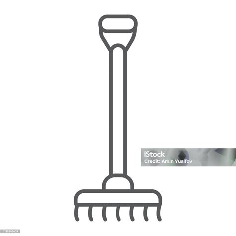 Rake 細線圖示 農業和花園 儀器符號 向量圖形 在白色背景的線性圖案向量圖形及更多10號圖片 10號 一個物體 互聯網 Istock