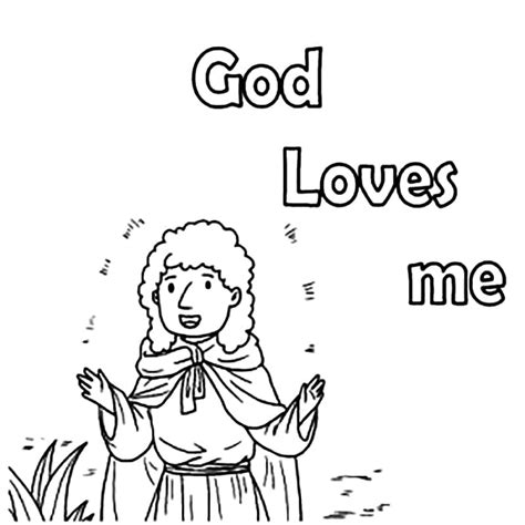 God Loves Me Coloring Pages Coloringlib