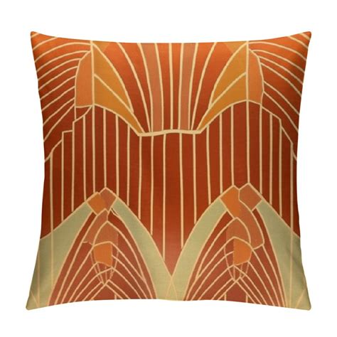 Nawypu Burnt Orange And Gold Gradient Throw Pillow Cover Geometric