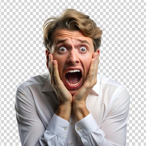 Premium Psd A Man Sitting On The Floor With His Mouth Open And Eyes