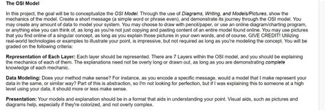 solved the osi model in this project the goal will be to