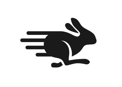 El Logotipo Del Conejo Que Corre Rápido Vector Premium