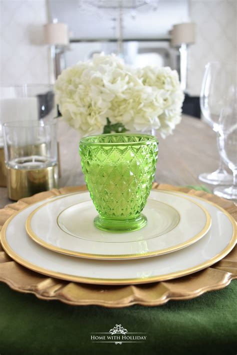 Green Table Setting Ideas Home With Holliday
