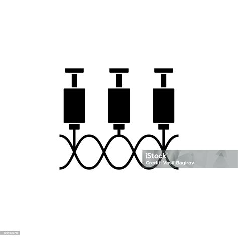 Dna 주입 유전자 변형 공학 개념의 선 벡터 아이콘 그림 Dna에 대한 스톡 벡터 아트 및 기타 이미지 Dna 개발