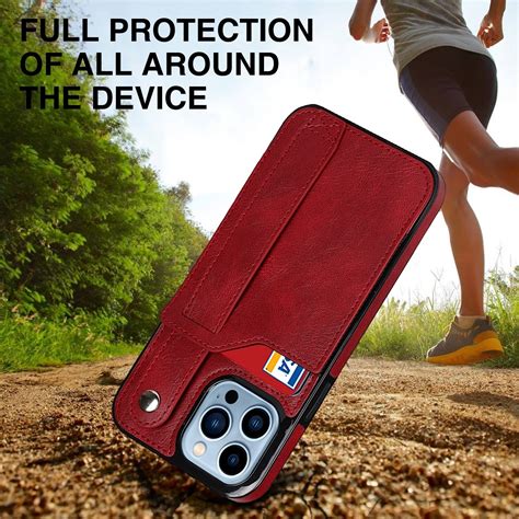 Wrist Strap Holder Phone Case For Iphone 14 Pro Red