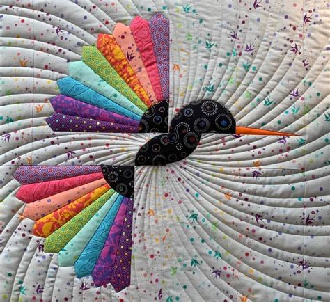 Rainbow Nature Hummingbird Quilt Pattern Hover By Rachel Rossi