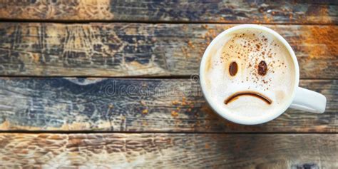 Sad Unhappy Coffee Cup For A Blue Monday Morning Stock Photo Image Of