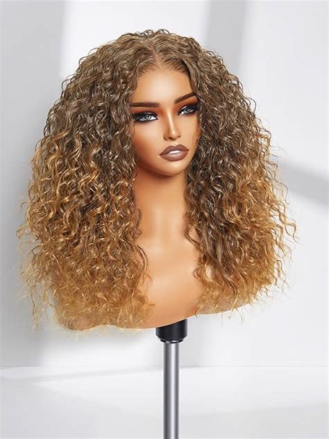 Gorgius Ombre Brown Curly Lace Front Wig Glueless Pre Cut