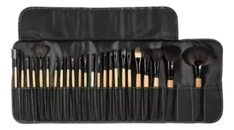 Set 32 Pinceles Y Brochas Maquillaje Bolso Organizador Color Negro