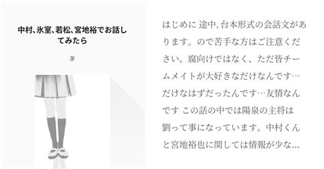 黒子のバスケ 氷室辰也 中村､氷室､若松､宮地裕でお話してみたら 茅の小説 Pixiv