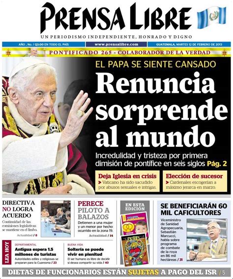 Periódico Prensa Libre Guatemala Periódicos De Guatemala Edición De