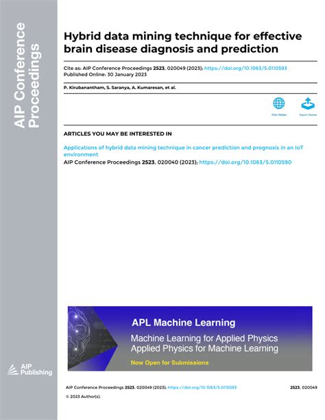 Pdf Hybrid Data Mining Technique For Effective Brain Disease