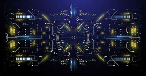 Hud 스타일의 사이버 공간 가상 현실 게임 및 앱용 헤드업 화면 빨간색 미래형 Vr 디스플레이 공상 과학 개념 디자인입니다 하이테크 프레임입니다 추상 기술