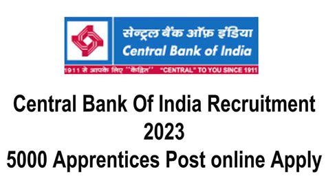 Central Bank Of India Recruitment 2023 5000 Apprentices Post