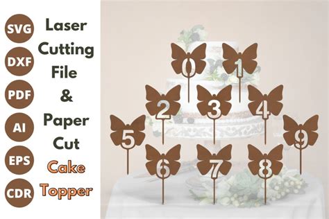 Cake Topper Laser Cutting File Paper Cut