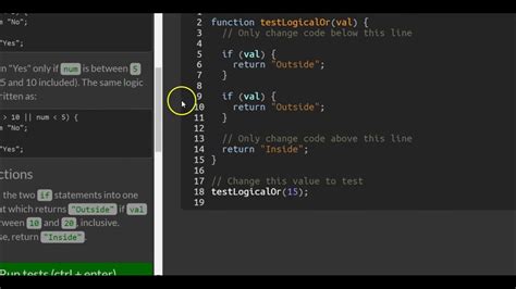 Comparison With The Logical Or Operator Freecodecamp Basic Javascript