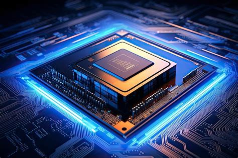 Premium Ai Image Futuristic Central Processor Unit Powerful Quantum Cpu Motherboard
