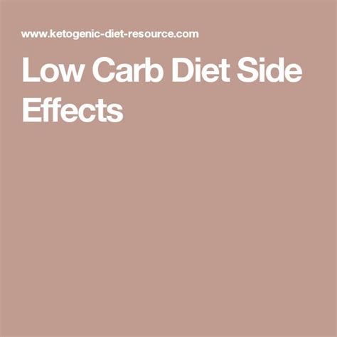 Low Carb Diet Side Effects Diamondinter