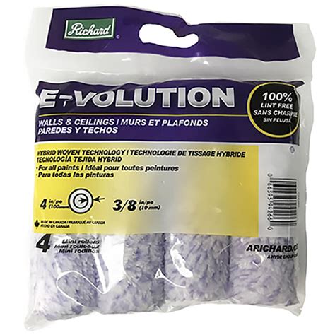 Richard Tools E Volution 4 Pack 3 8 In Microfibre Mini Rollers 94266 Rona