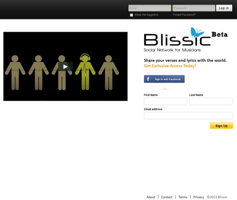 php website for blissic music based social networking portfolio