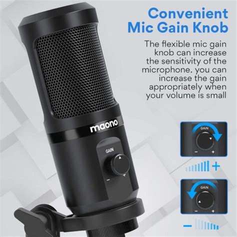 MAONO AU-PM461TR USB Condenser Unidirectional Mic for PC and Singing ...